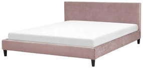 Čalouněná postel v růžovém sametu 180 x 200 cm FITOU Beliani