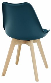 Jídelní židle BALI 2 new, plast a ekokůže petrolejová, podnož buk