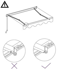 vidaXL Marketos Ručně zatahovací markýza 350 x 250 cm modrobílá