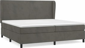 Box spring postel s matrací tmavě šedá 200x200 cm samet 3129112
