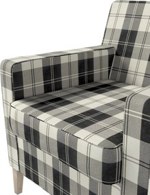 Potah na křeslo IKEA Karlstad barva černá látka pletený vzor, vzorované