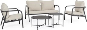 BIZZOTTO Zahradní set pohovky, křesel a dvou konferenčních stolků OSTUNI tmavě šedá 8051836790957