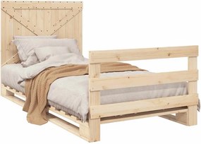 Rám postele s čelem 100 x 200 cm masivní borové dřevo 3281575