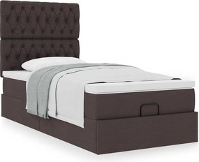 Osmanský postel s matrací tmavě šedá 90x200 cm textil 3313212
