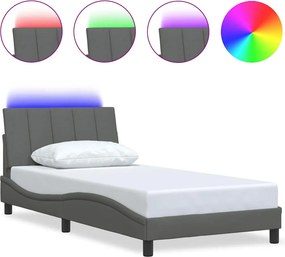 Rám postele bez matrace Hanko tmavě šedá 100 x 200 cm textil 3310441