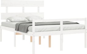 Postel s čelem pro seniory bílý Small Double masivní dřevo 3195322