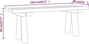 Zahradní lavice 110 cm impregnované masivní borové dřevo 318173