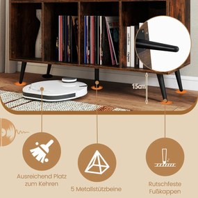 Costway 3 Řadový stojan na gramofon s nabíjecí stanicí a vinylovými úložnými