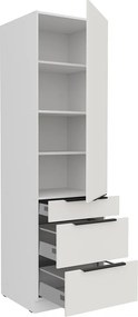 ARIA wh | vysoká skříňka 60 DKS-210 3S1F potravinová | UNI DVÍŘKA | 60 cm | PREMIUM BOX | bílá