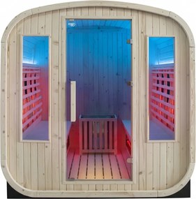 BPS-koupelny Zahradní kombinovaná sudová sauna 2v1  - Infrasauna + finská sauna 180x200, 4-6 osob