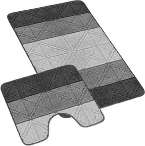 Bellatex koupelnové předložky SADA BANY 60x100 + 60x50 cm s výkrojem Trojúhelník Šedá