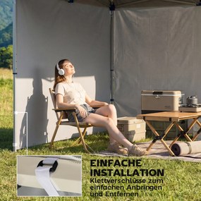 3dílná sada bočních panelů se zipem pro altán 3 x 3 m, tmavě modrá
