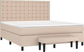 Box spring postel s matrací cappuccino 160x200 cm umělá kůže 3137676