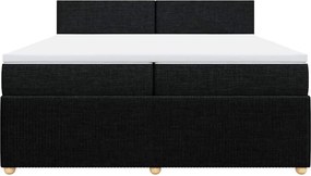 Box spring postel s matrací černá 200x200 cm textil 3289858