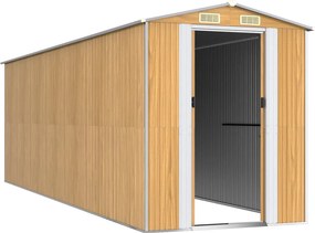Zahradní kůlna světle hnědá 192x606x223 cm pozinkovaná ocel 3147476