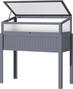 Outsunny Dřevěný Zahradní Záhon s Krytem 2-v-1 Skleník pro Rajčata Zeleninový Záhon Bylinkový Záhon na Balkon a Terasu Polykarbonát Šedý 120 x 54 x 1…