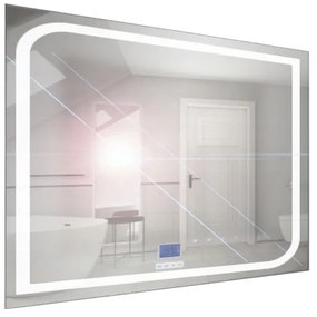 BPS-koupelny Zrcadlo závěsné s pískovaným motivem a LED osvětlením Nikoletta LED 6 Typ: dotykový vypínač, Rozměry (cm): 60x65 - (Nikoletta LED 6/60 TS)