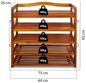 Botník z akátového dřeva D0698 Dekorhome