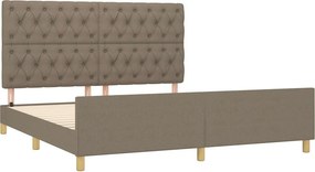 Rám postele bez matrace taupe 160 x 200 cm textil 3125312