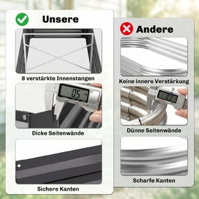 Outsunny vyvýšený záhon z oceli, záhon studený rám zahradní záhon květinový box zásuvný, sadba box sadba zelenina postel 180x90x60cm pro zahradu balk…