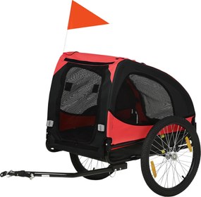 PawHut přívěs pro psy, skládací přívěs na kolo pro psy, kočárek pro psy s odrazkami, rychloupínací, přívěs na kolo pro psy, voděodolný, tkanina Oxfor…