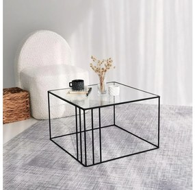 Asir | Konferenční stolek OUTLINE 36x55 cm černá/čirá | AS1164