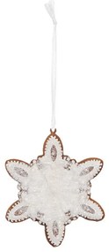 Závěsná dekorace perníková vločka Frosted Ginger - 9*1*10 cm