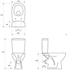 Cersanit ARTECO 010 CLEANON WC se sedátkem Soft Close 63,5 x 35,5 cm, K667-069