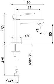 Sapho - Umyvadlová baterie TURSI 15 cm lesklý chrom