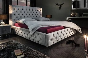 Chesterfield postel PALLAS Dekorhome Tmavě šedá