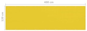 Balkónová zástěna žlutá 120 x 400 cm HDPE - Default Title