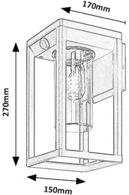 Rabalux 77086 - Venkovní nástěnné svítidlo ZERNEST 1xE27/15W/230V IP54 černá