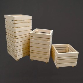 AMADEA Dřevěný designový obal s květináčem, 33,6x33,6x28cm