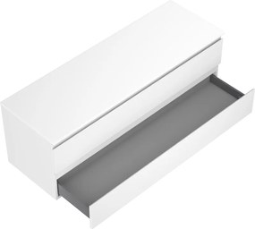 Mexen Orio, koupelnová skříňka pod umyvadlo 140 cm s horní částí, 2 zásuvky, bílá matná, 91A10-14047-2-BFFC01