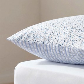 Krepové povlečení Borghese modré s pruhem Velikost: 140 x 200 + 70 x 90