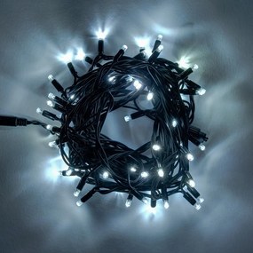 Easy Fix LED světelný řetěz, 20 m, venkovní, ledově bílá, 120 diod, černý kabel, IP67