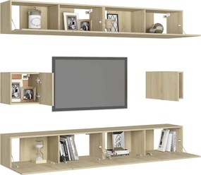 6dílný set TV skříněk dub sonoma kompozitní dřevo 3078999