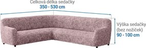 Bielastické potahy GRAFITI NOVÉ kaštanově hnědé rohová sedačka (š. 350 - 530 cm)