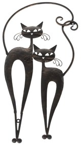 Kovová dekorace na zeď - Kočky, v. 55,5 cm