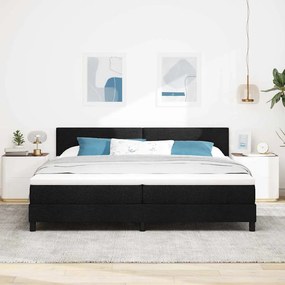 Postel s boxspringem s čelo Černý 200 x 200 cm textil 3338715