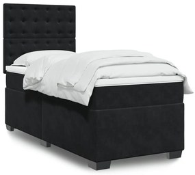 Box spring postel s matrací černá 80 x 200 cm samet 3290776