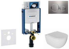 Geberit Kombifix - Set předstěnové instalace, klozetu Oudee a sedátka softclose, tlačítko Sigma20, nerez SANI15CA6101