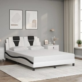Rám postele Viana bez matrace bílý a černý 140 x 200 cm umělá kůže 3208102