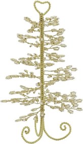 Elegantní vánoční zlatý stromek s perličkami Glaze Forest - 11*24 cm
