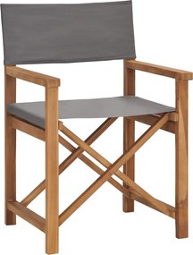 vidaXL Režisérská židle masivní teakové dřevo [47413] Barva: Šedá
