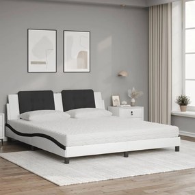 Postel s matrací Zadar bílá a černá 180 x 200 cm umělá kůže 3208886