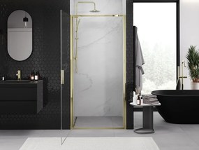 Mexen Exo, výklopné sprchové dveře 90 cm, čiré sklo, zlatá, 817-090-000-50-00