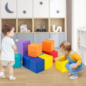 Costway 12 Kus pěnových stavebních bloků, měkké stavební bloky, šplhatelné měkké
