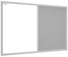 Tabule COMBI -šedý korek a magnetická bílá 90x60 cm s šedým lakovaným dřevěným rámem,TMK96GREY