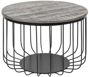 OnaDnes -20% Moebel Living Šedý dřevěný konferenční stolek Romario 56 cm